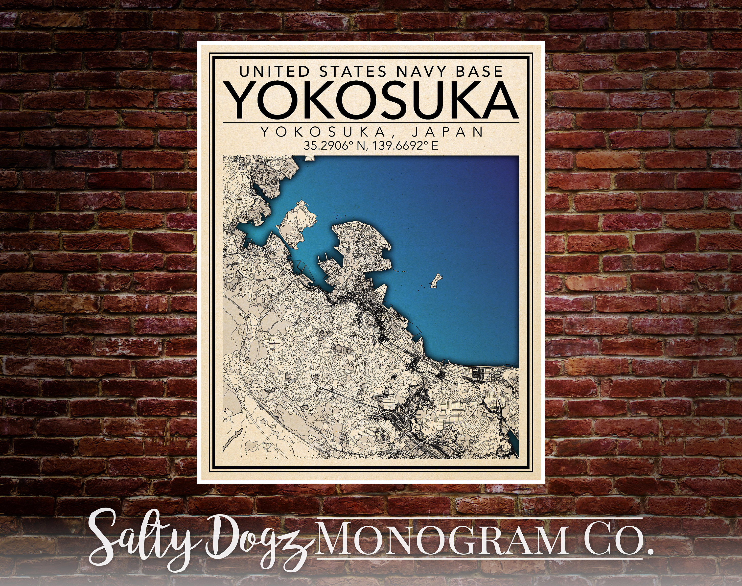 DIGITAL DOWNLOAD 11x14in Print of United States Navy Base, Yokosuka ...