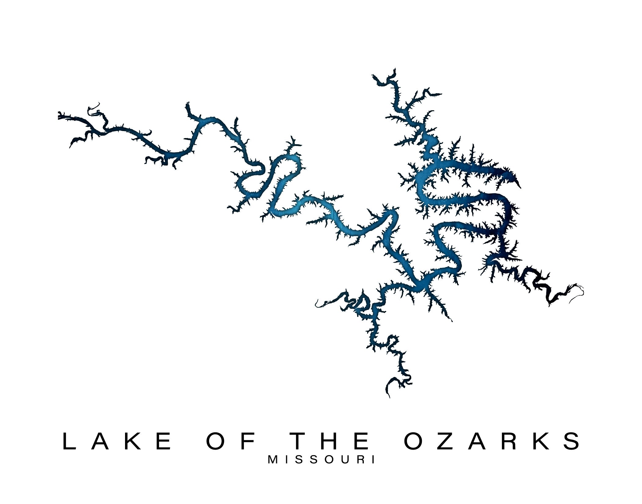 Wall Art Map Print of Lake of the Ozarks, Missouri!!! - Etsy