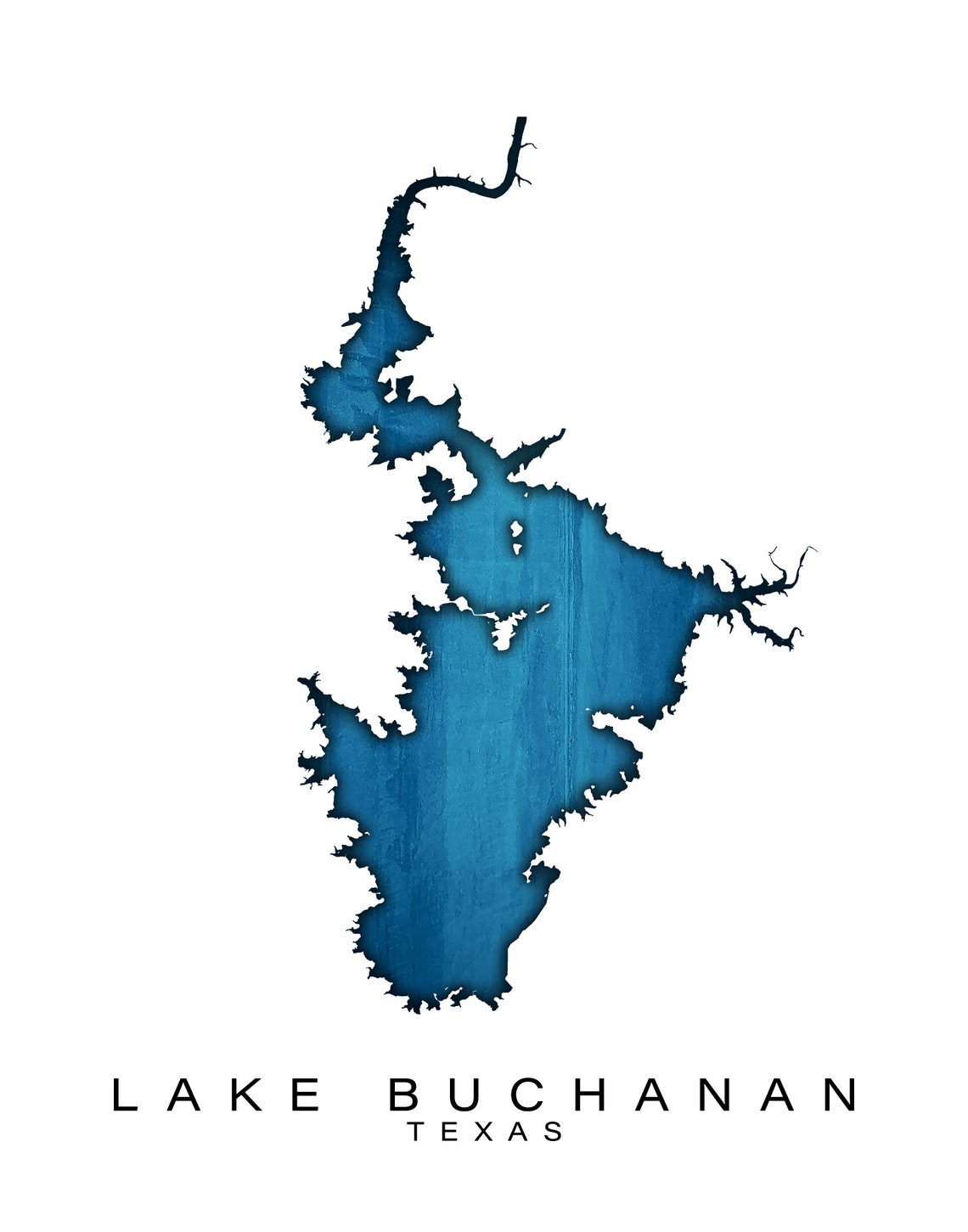 Wall Art Map Print of Lake Buchanan Burnet County Texas | Etsy