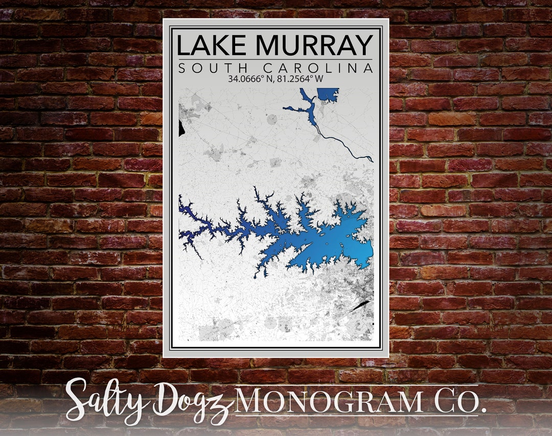 DIGITAL DOWNLOAD 24x36in Print of Lake Murray, South Carolina! ***3 ...