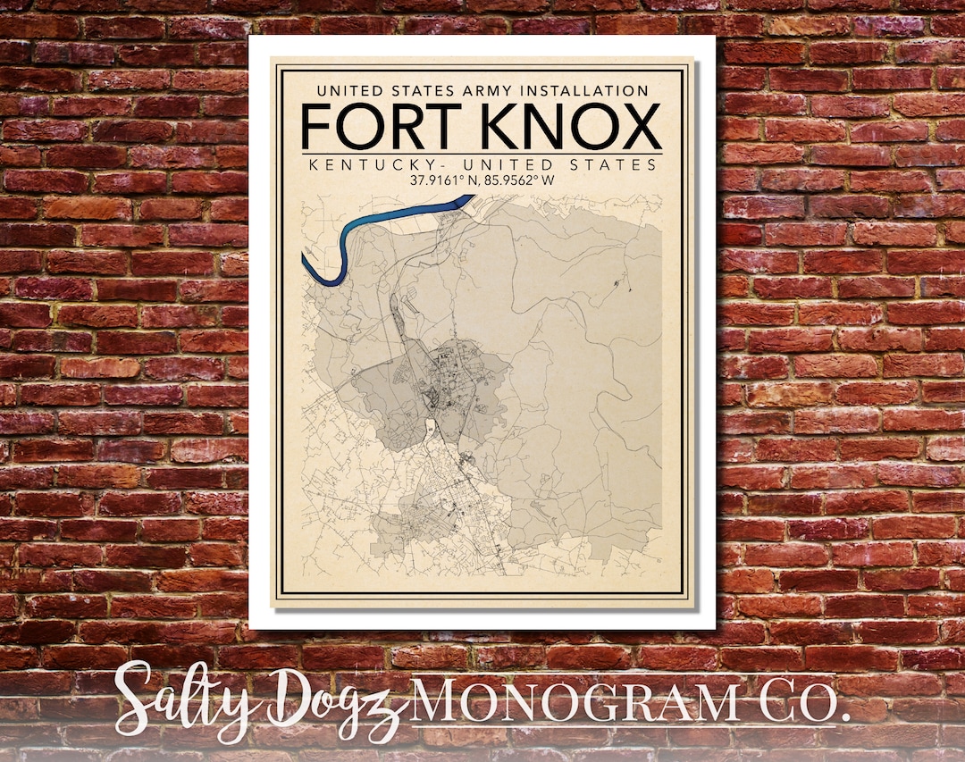 Wall Art Map Print of US Army Installation Fort Knox, Kentucky!!! - Etsy