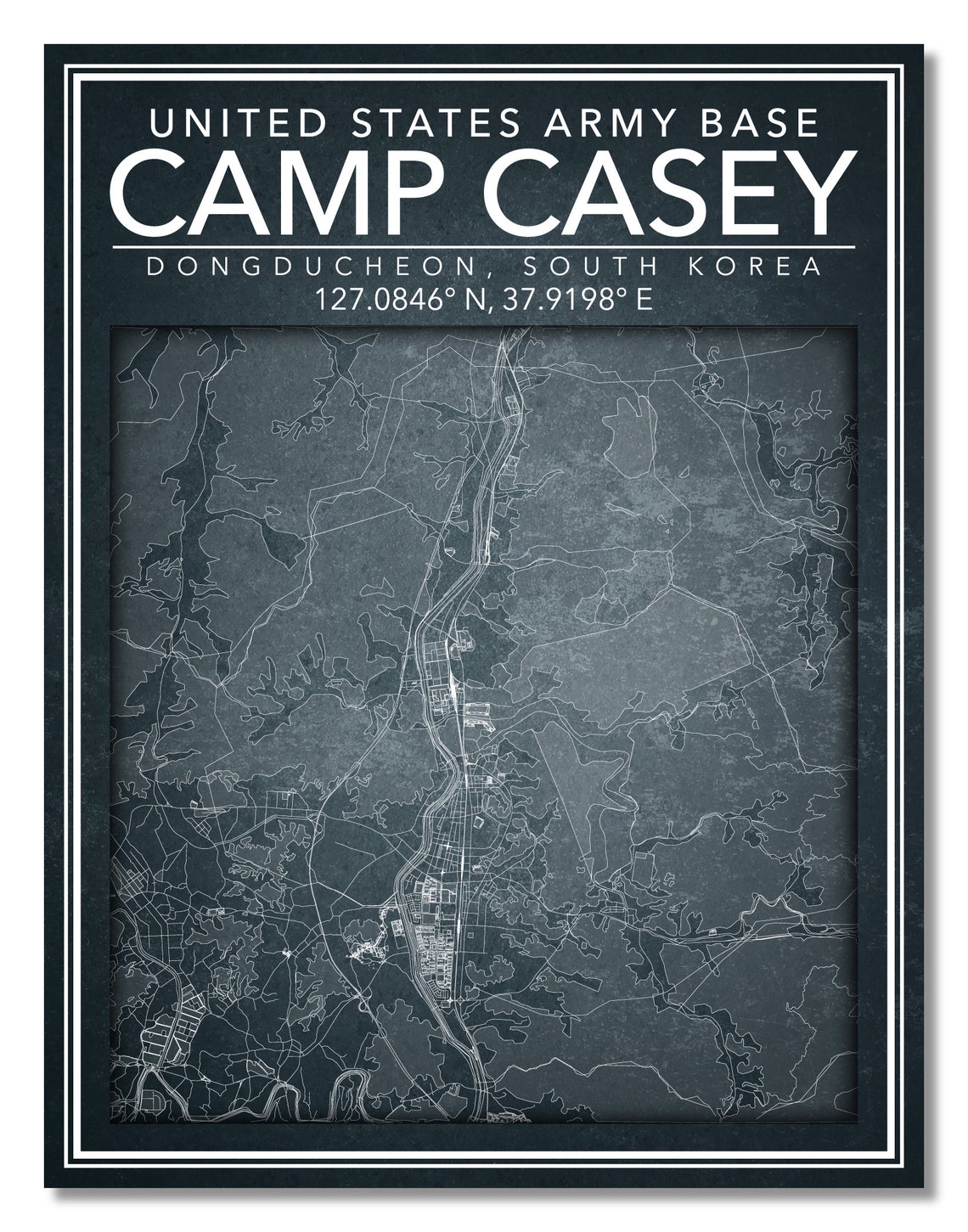 Wall Art Map Print of United States Army Base Camp Casey - Etsy