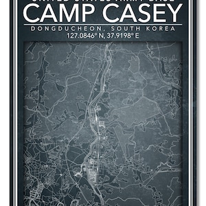 Wall Art Map Print of United States Army Base Camp Casey! - Etsy
