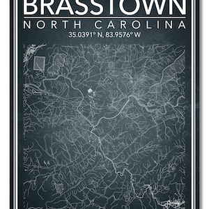 Wall Art Map Print of Brasstown, North Carolina!!! - Etsy