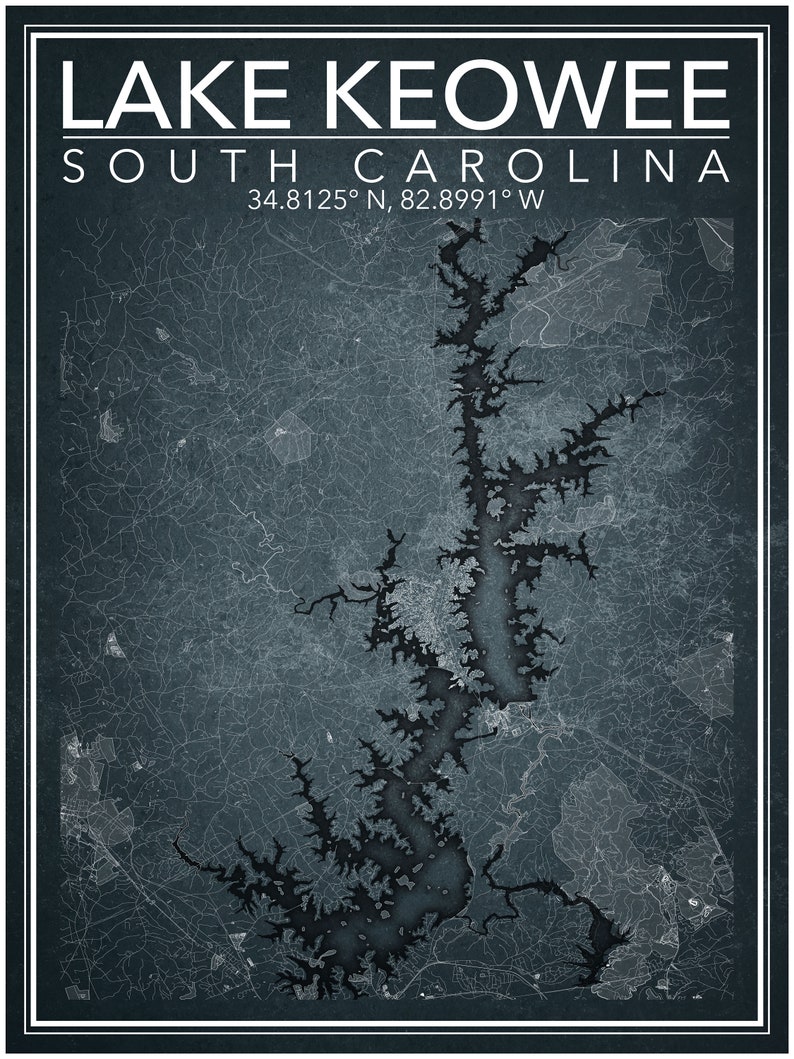 DIGITAL DOWNLOAD 18x24in Print of Lake Keowee, South Carolina! ***3 ...