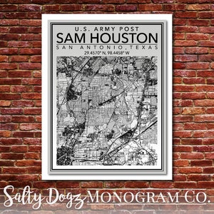 Wall Art Map Print of Fort Sam Houston, San Antonio, Texas!!! - Etsy