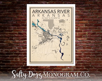 Wall Art Map Print of Little Red River Arkansas | Etsy
