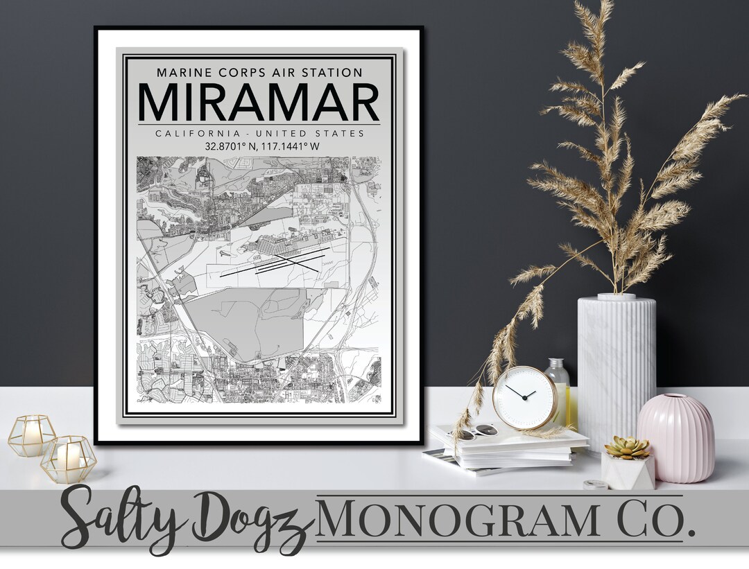 Wall Art Map Marine Corps Air Station Miramar!!! - Etsy
