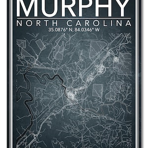 Wall Art Map Print of Murphy, North Carolina!!! - Etsy