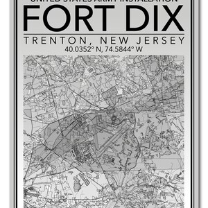 Wall Art Map Print of Fort Dix, New Jersey-joint Base Mcguire–dix–lakehurst!! - Etsy
