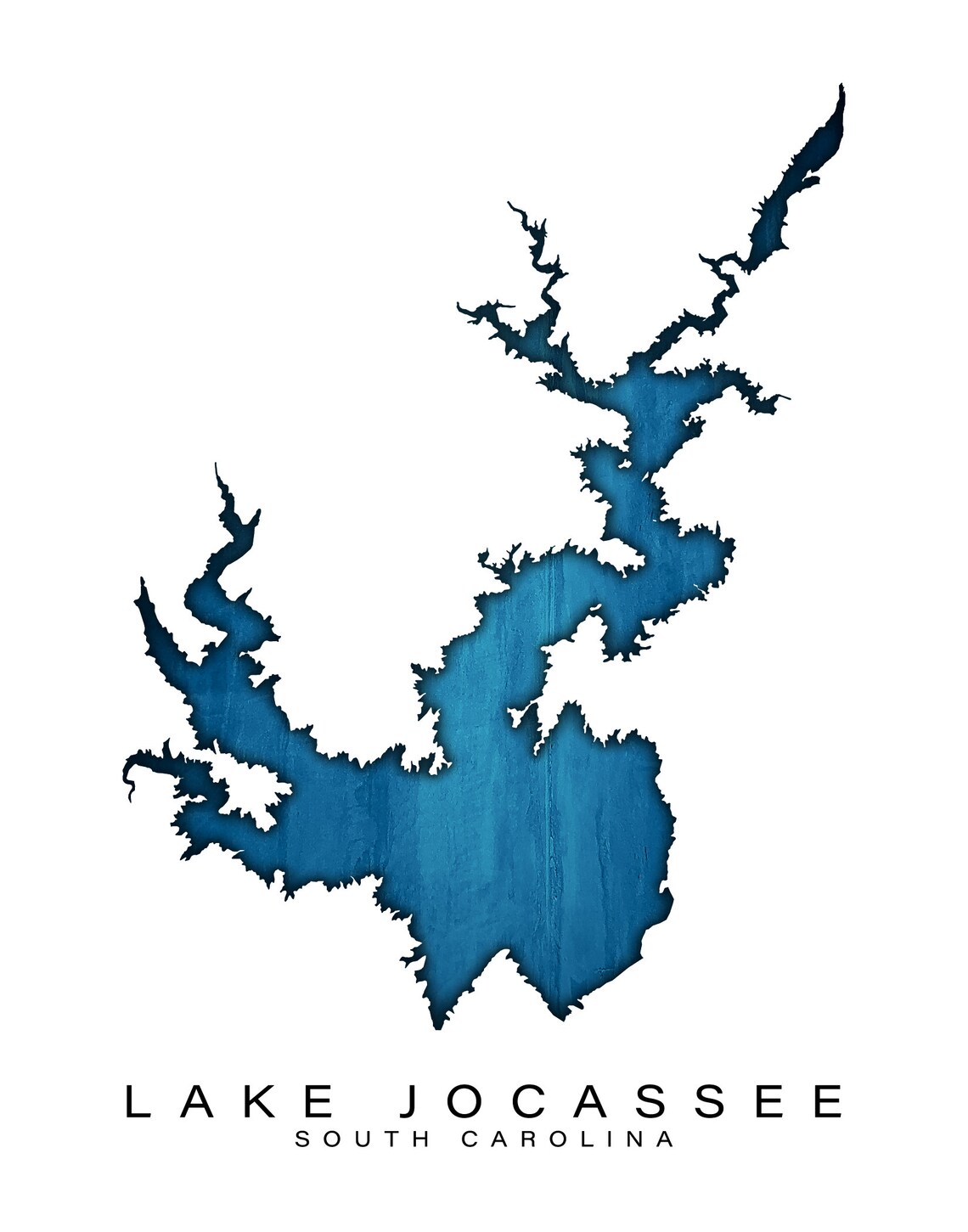 Wall Art Map Print of Lake Jocassee South Carolina - Etsy