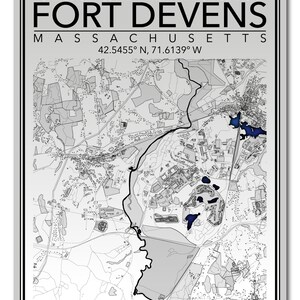 Wall Art Map Print of United States Army Military Installation Fort ...