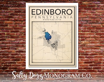1898 Panoramic Map of Edinboro Pennsylvania - Etsy