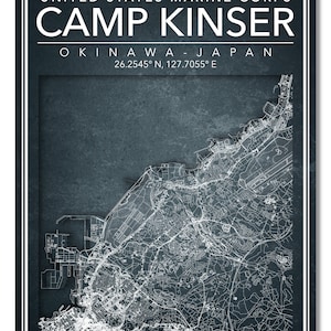 Wall Art Map Print United States Marine Corps Camp Kinser!! - Etsy