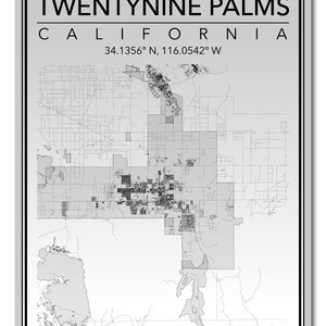 Wall Art Map Twentynine Palms, California!!! - Etsy