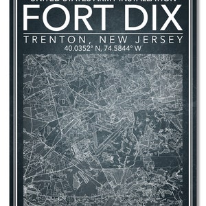 Wall Art Map Print of Fort Dix, New Jersey-joint Base Mcguire–dix–lakehurst!! - Etsy