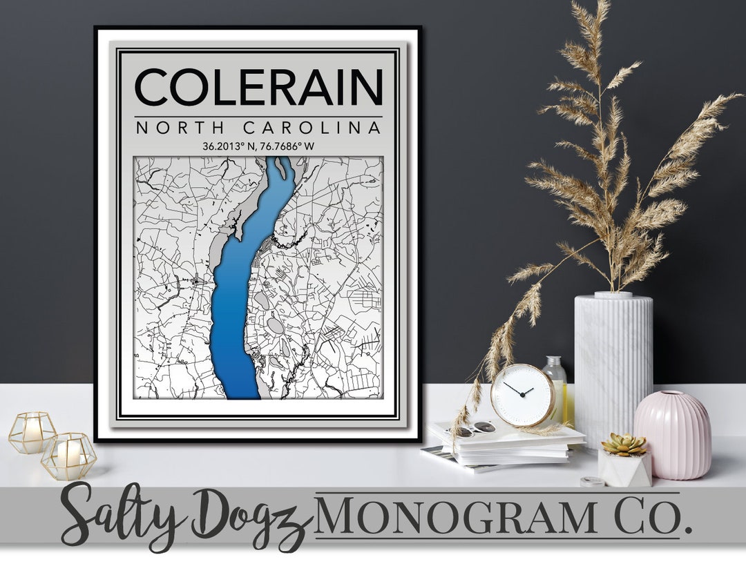 Wall Art Map Colerain, North Carolina!!! - Etsy