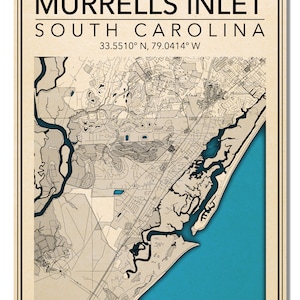 Wall Art Map of Murrells Inlet, South Carolina!!! - Etsy