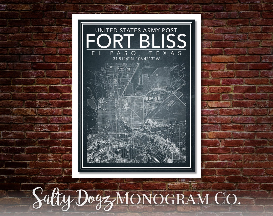 Wall Art Map Print of United States Army Fort Bliss, Texas! - Etsy