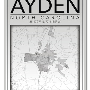 Wall Art Map Print of Grifton, North Carolina!!! - Etsy