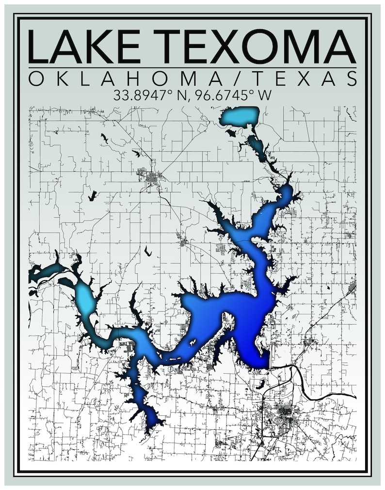 DIGITAL DOWNLOAD 11x14in Print of Lake Texoma, Texas/oklahoma! ***3 ...