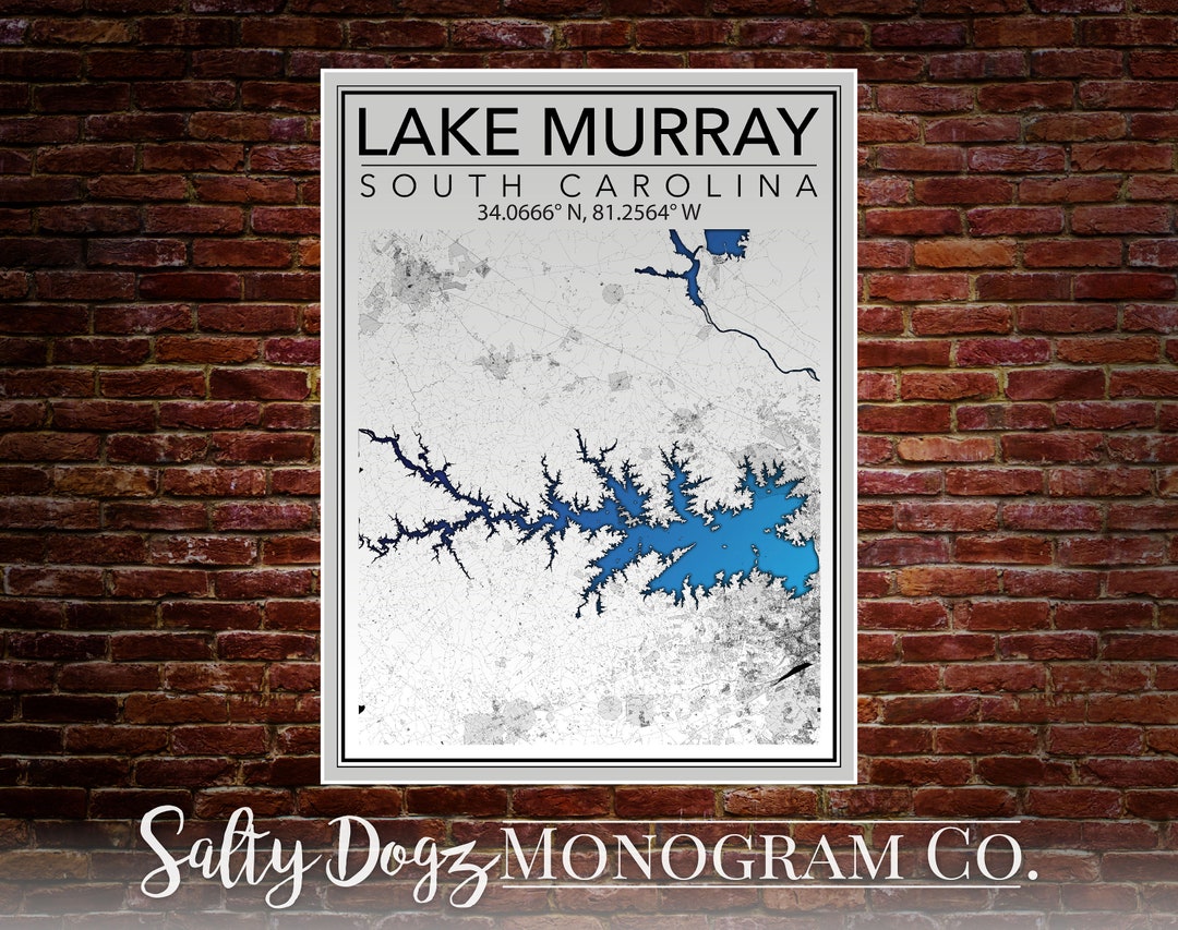 DIGITAL DOWNLOAD 18x24in Print of Lake Murray, South Carolina! ***3 ...