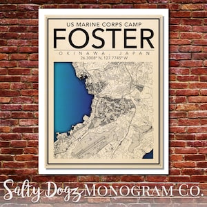Wall Art Map Print of United States Marine Corps Camp Foster, Okinawa ...