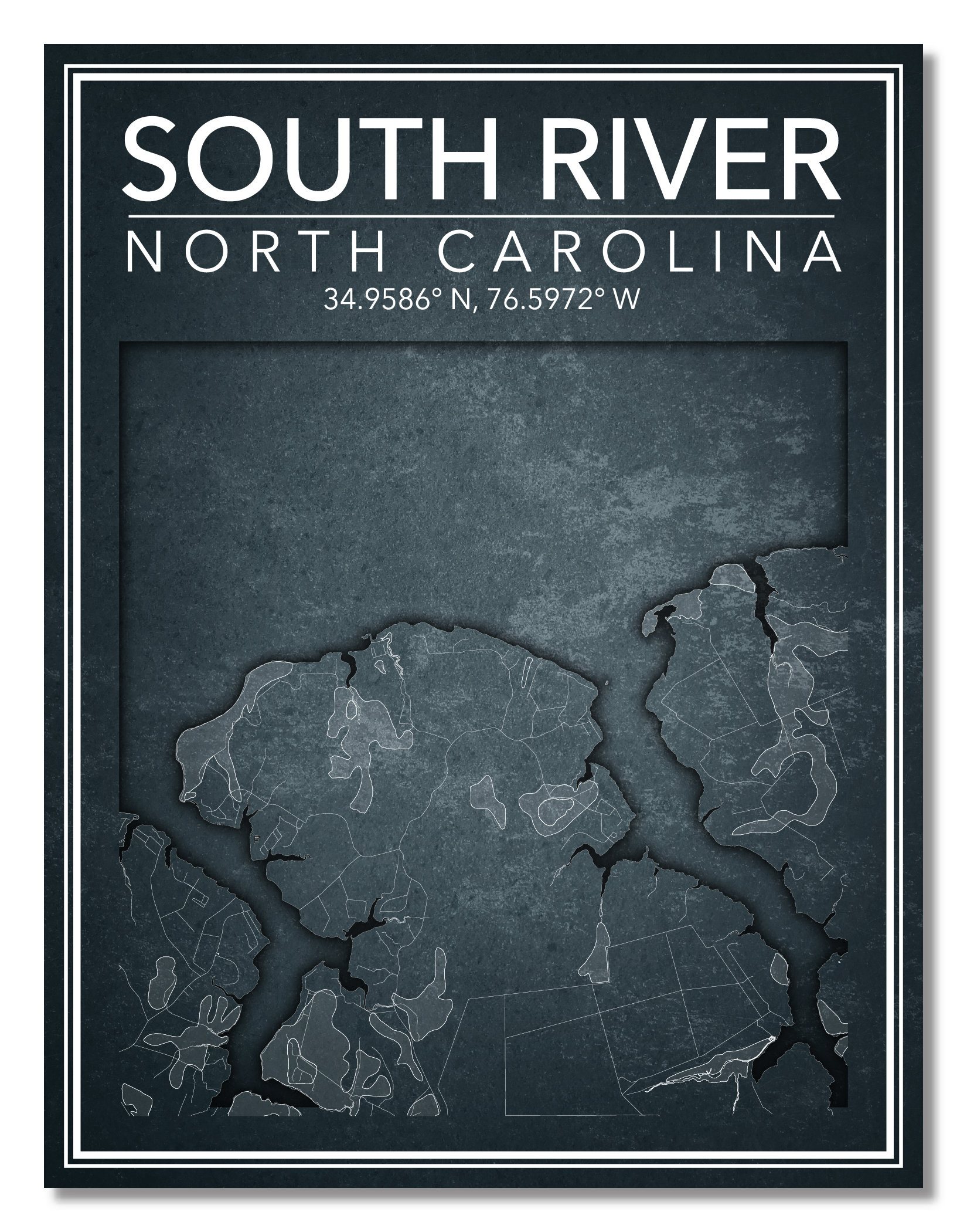 Wall Art Map South River, North Carolina!! - Etsy