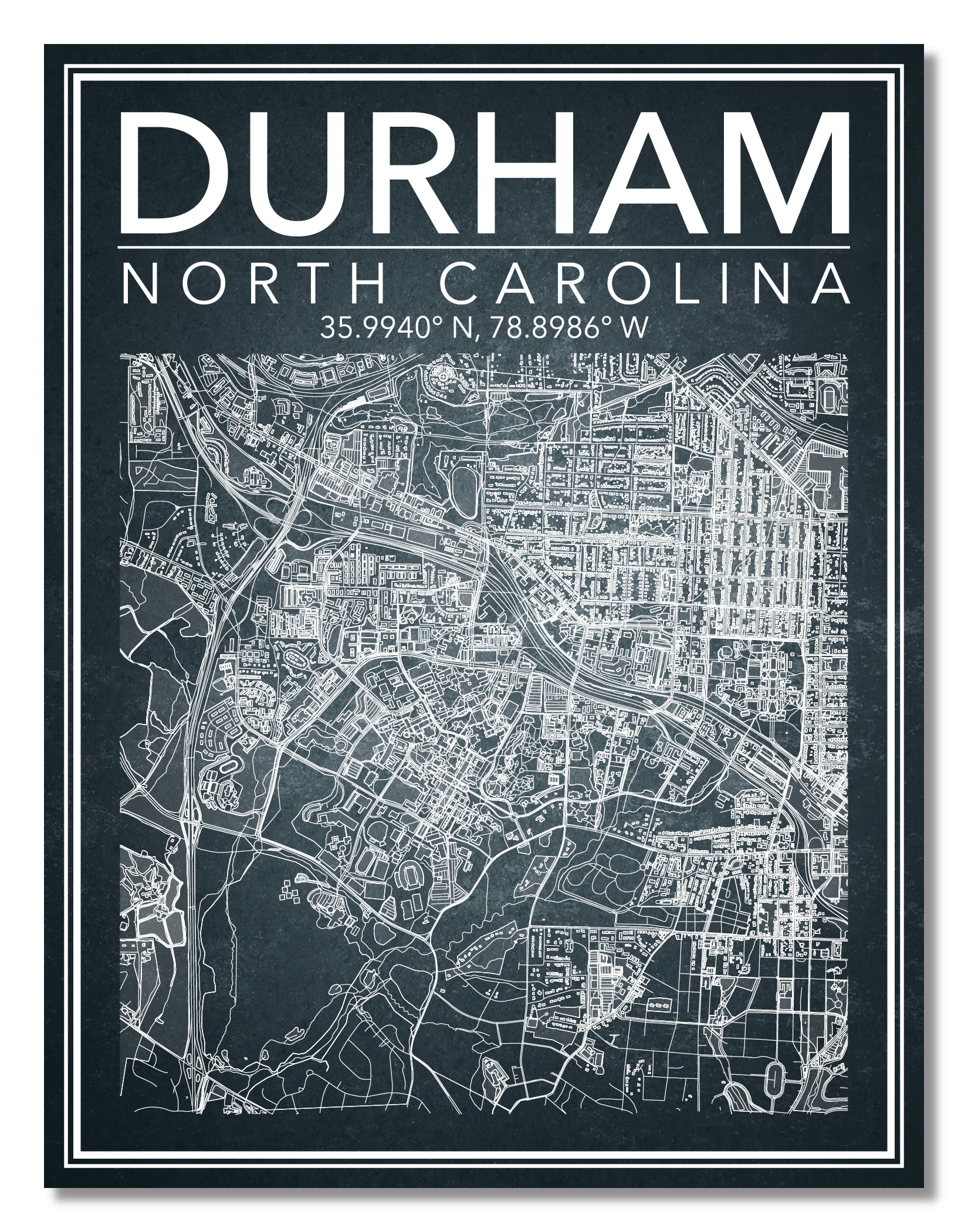 Wall Art Map Durham, NC!!! - Etsy