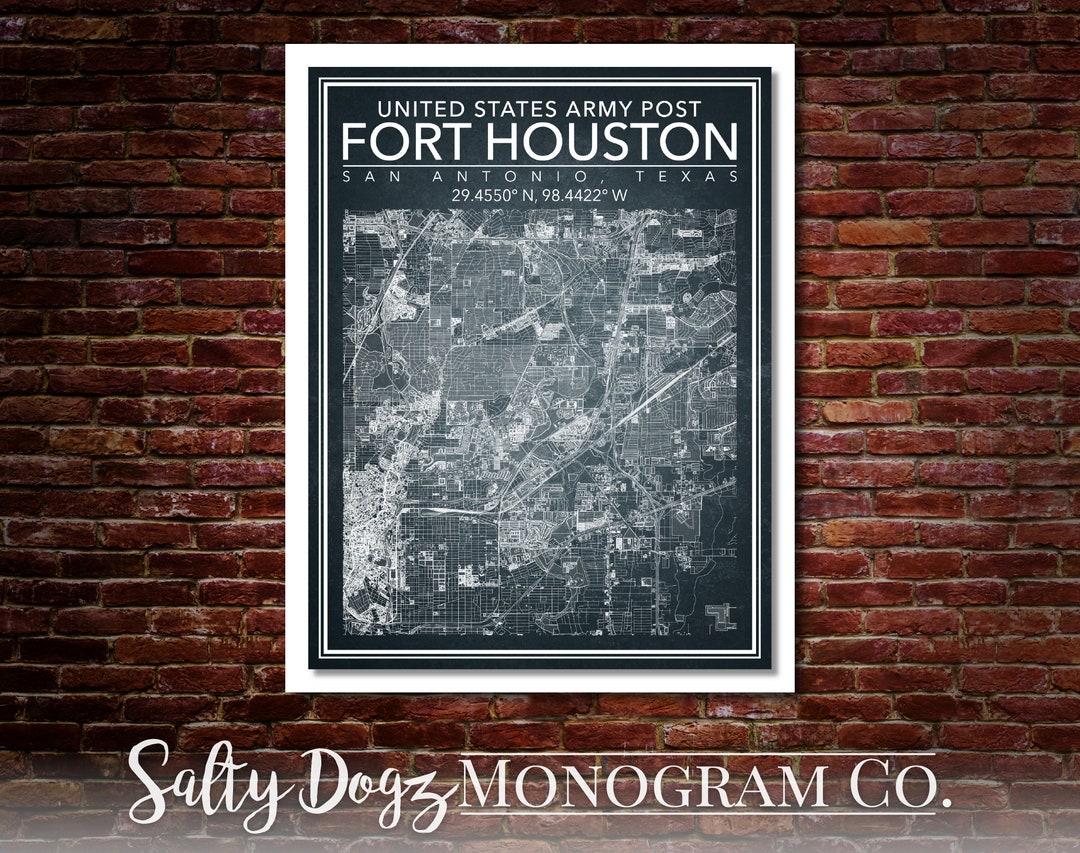 Wall Art Map Print of United States Army Post Fort Sam Houston! - Etsy