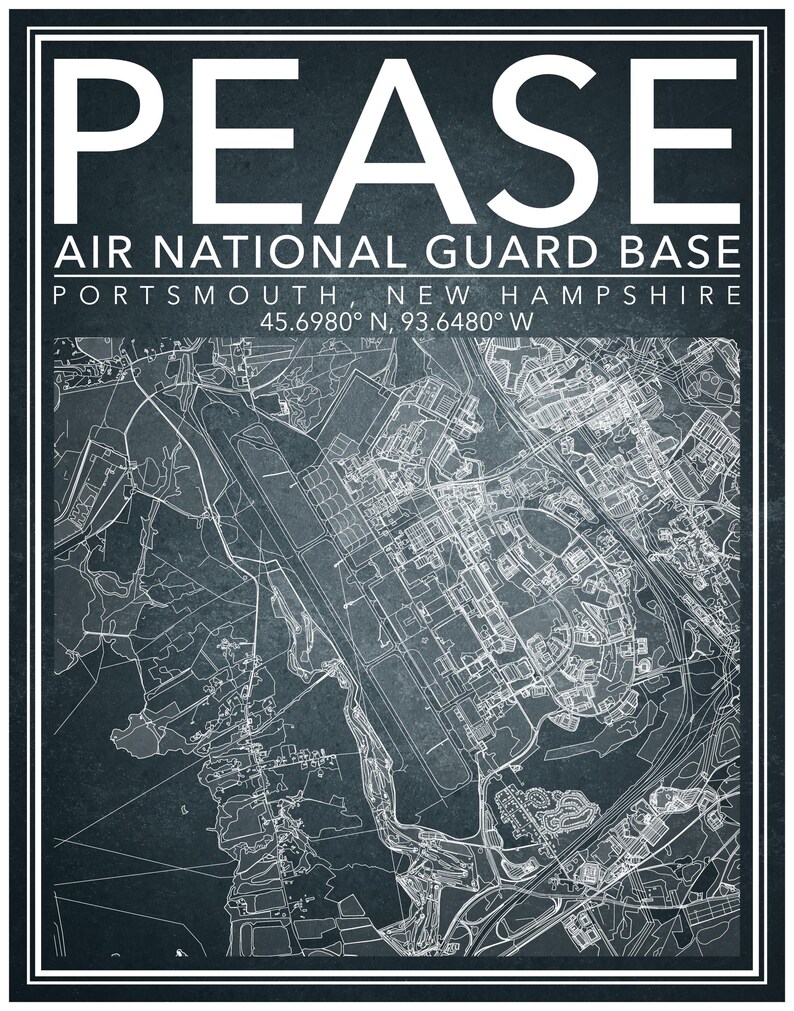 Wall Art Map of Pease Air National Guard Base! - Etsy