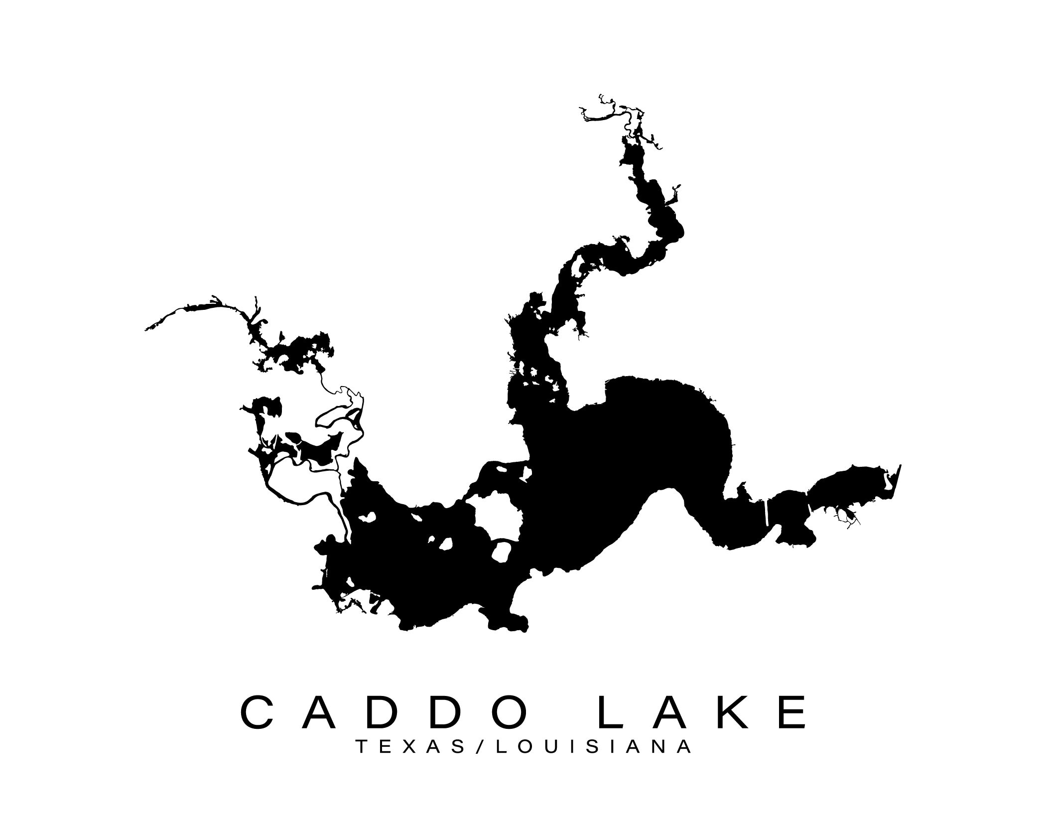 Wall Art Map Print of Caddo Lake Texas/louisiana - Etsy