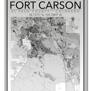 Wall Art Map Print of US Army Installation Fort Carson, Colorado!!! - Etsy