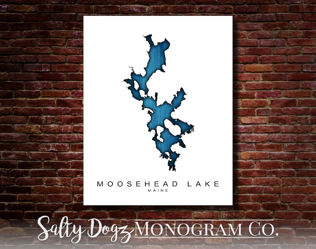 Wall Art Map Print of Moosehead Lake, Maine!!! - Etsy