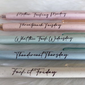 Days of the Week Curse Pens - Etsy