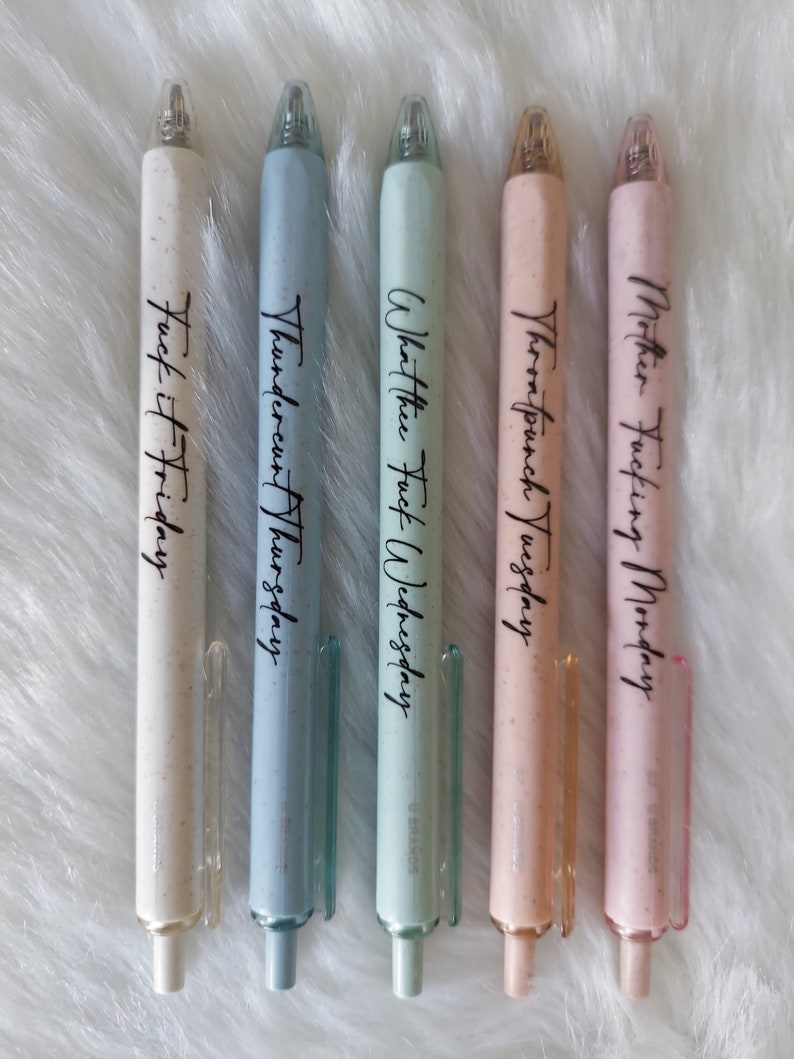 Days of the Week Curse Pens - Etsy