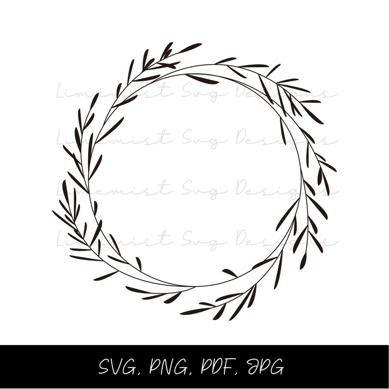 Svg de couronne de feuille svg de couronne svg floral de | Etsy