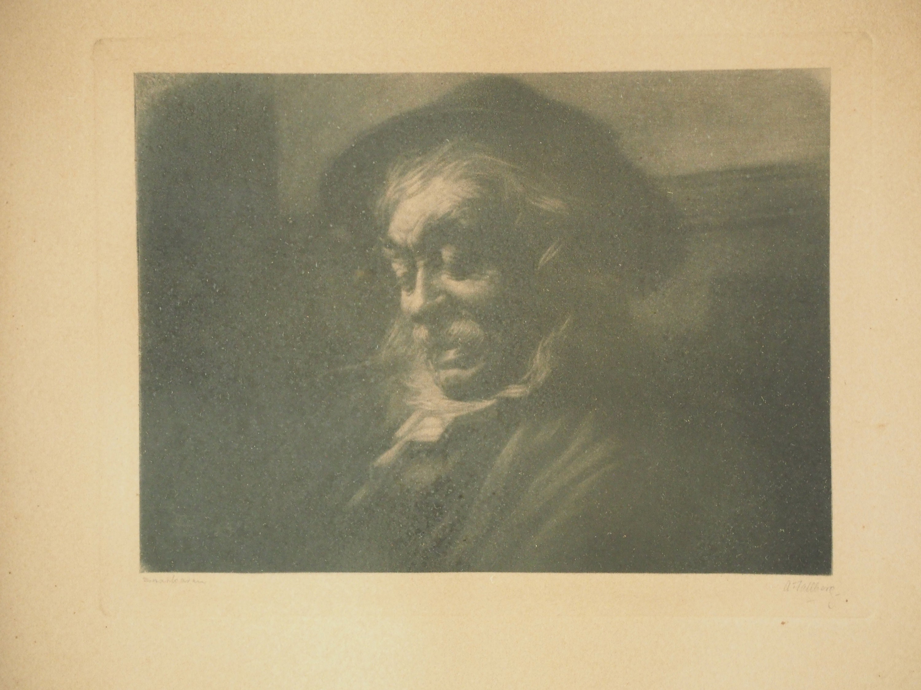 Vintage 1930s Signed Etching man in Hat by Axel - Etsy