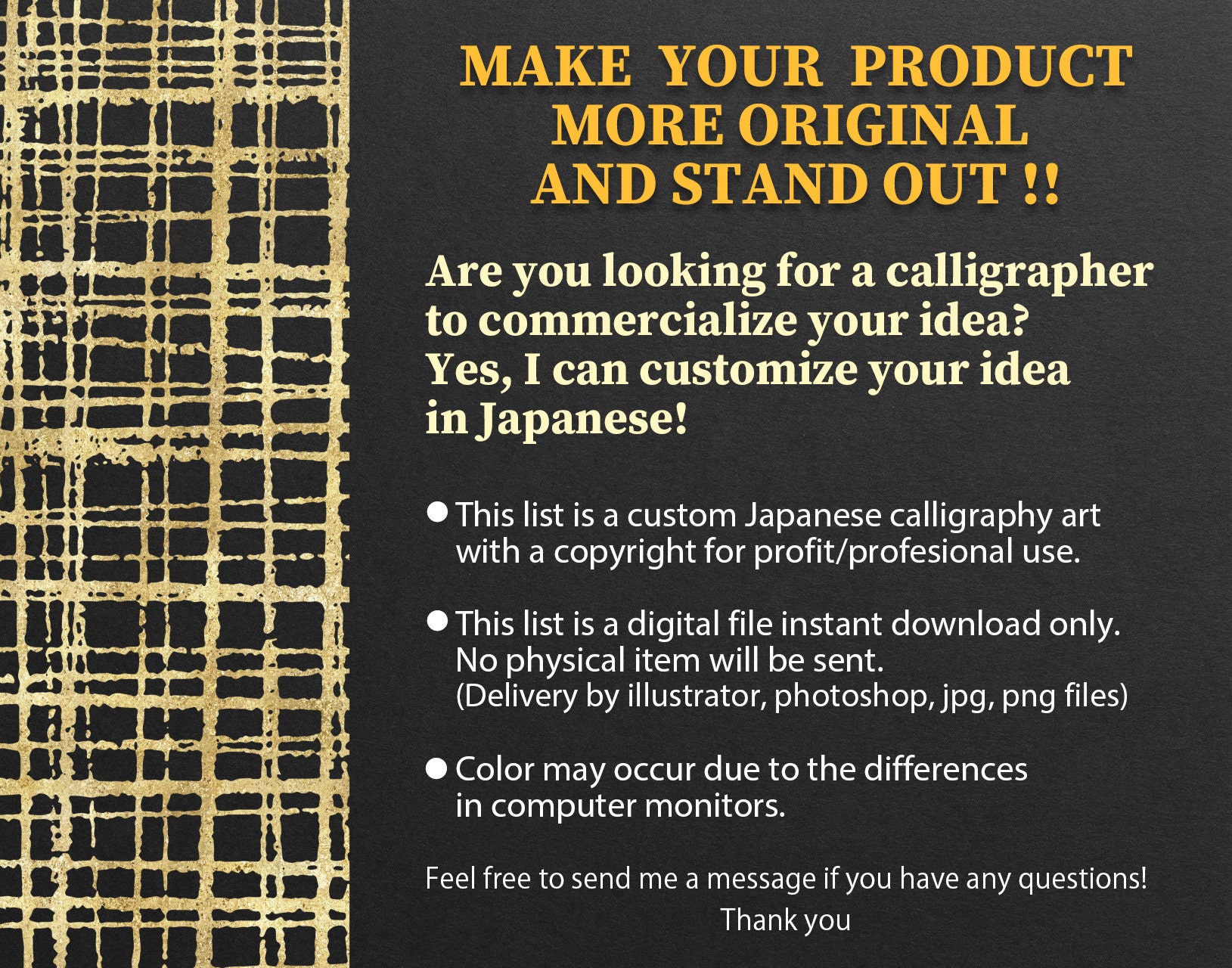 Commercialization Original Calligraphy Art Digital Instant Download ...