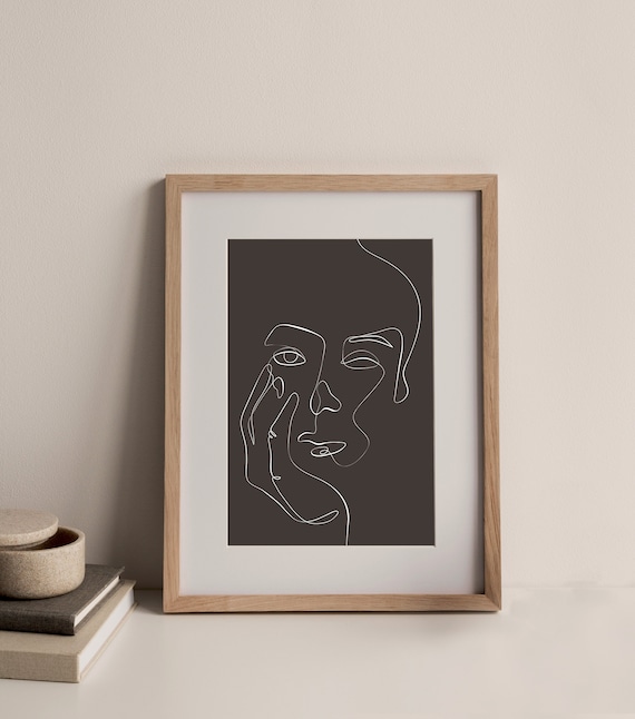 Digital Download Printable Contour Drawing Minimalist Art | Etsy