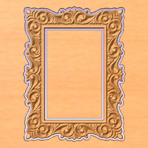 CNC Carved Photo Frame Vector File: V-bit Router Template - Etsy