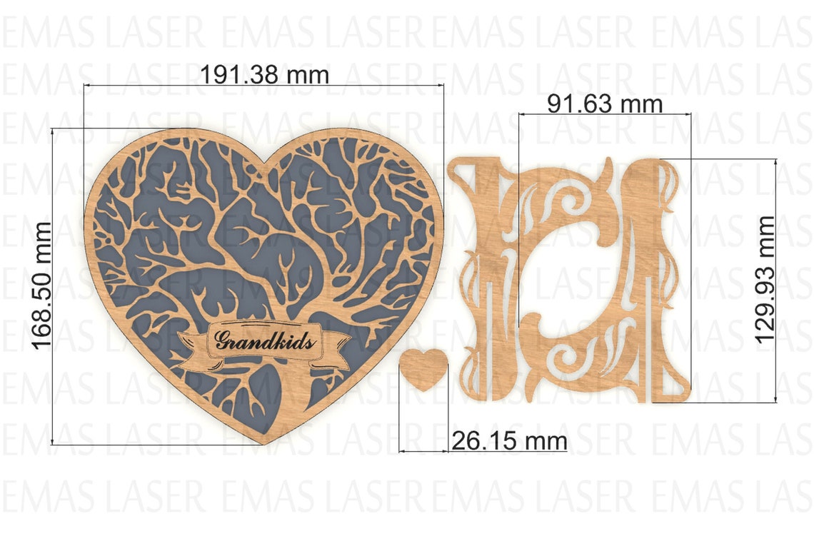 Heart Family Tree SVG Digital File Tree of Life and Stand - Etsy