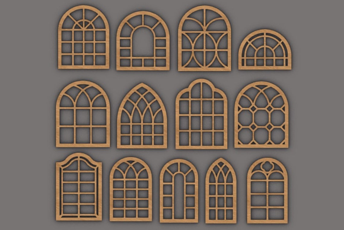 Windows Bundle Cut Window Frame Glowforge Cut File Instant | Etsy Canada