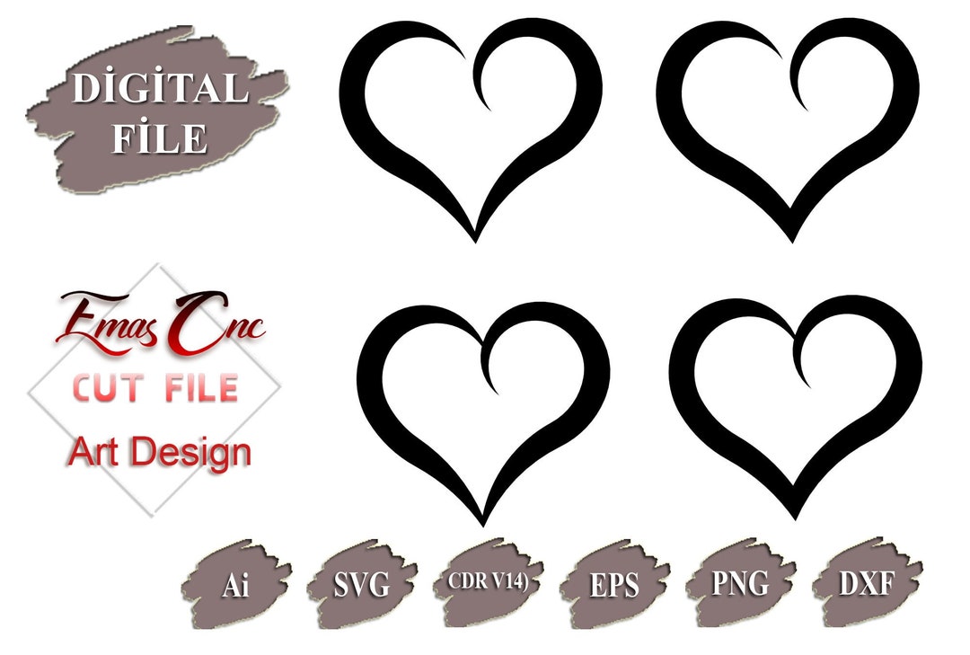 Heart Svg, Png, Eps, Ai, Cdr(v14), Dxf Digital Download, Heart Png ...