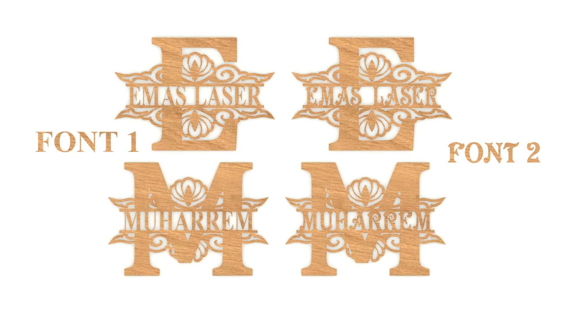 Split Monogram Alphabet SVG Digital Download 26 Individual - Etsy
