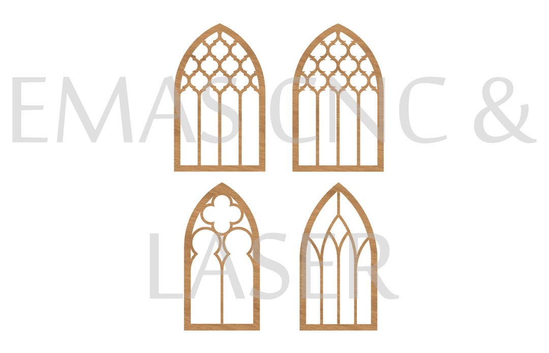 Cathedral Window Designs, Architectural Wood, Wall Decor Cut File ...