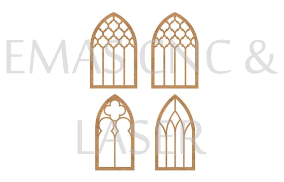 Cathedral Window Designs Architectural Wood Wall Decor | Etsy