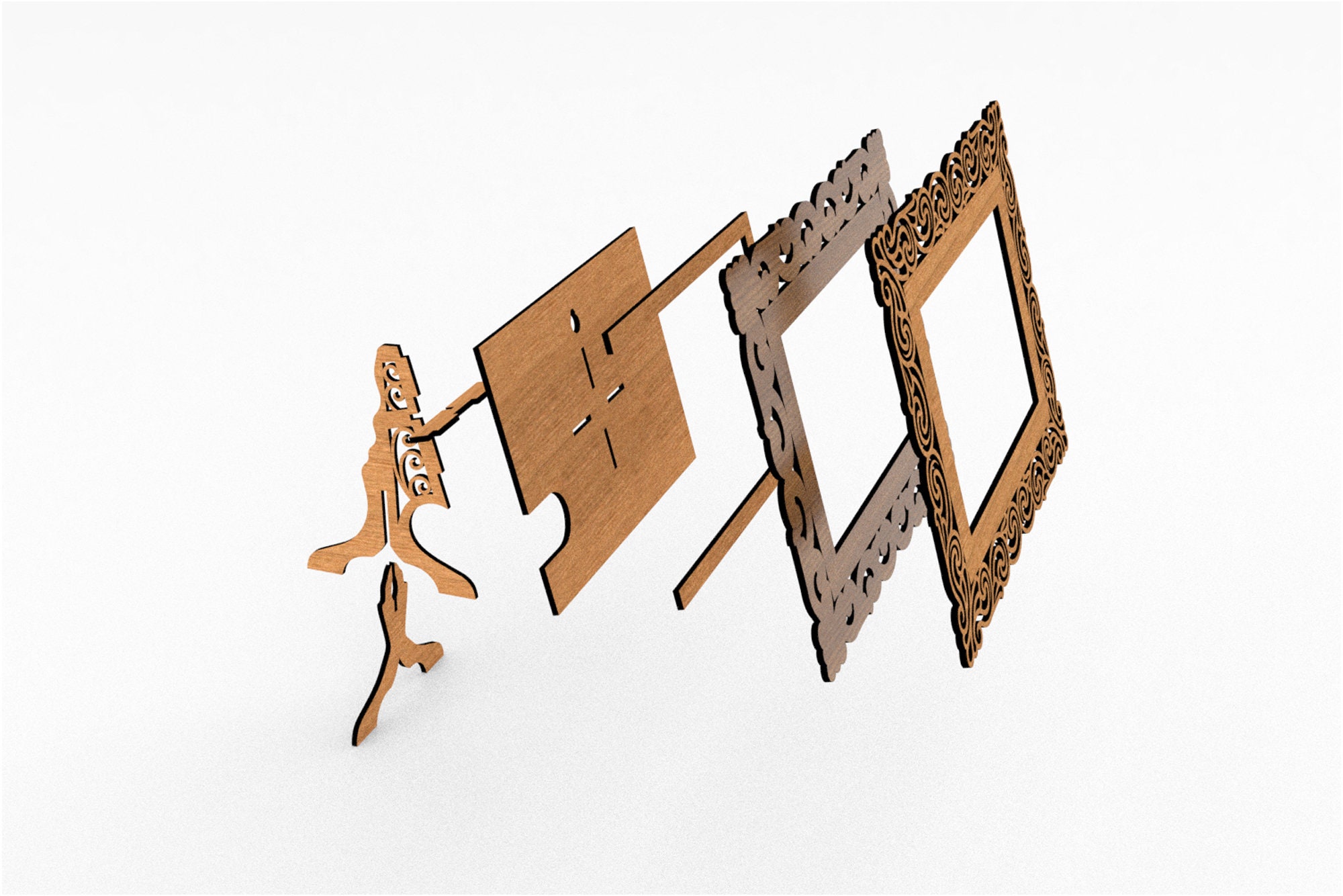 Frm03-decorative Photo Frame Laser Cut Files Laser Cut - Etsy Canada