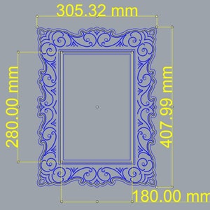 Wall Decor Photo Frame Vector File for V-bit CNC Carving, 2.5 D Image ...