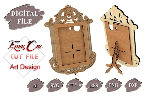 Frm05-decorative Photo Frame Laser Cut Files Laser Cut | Etsy